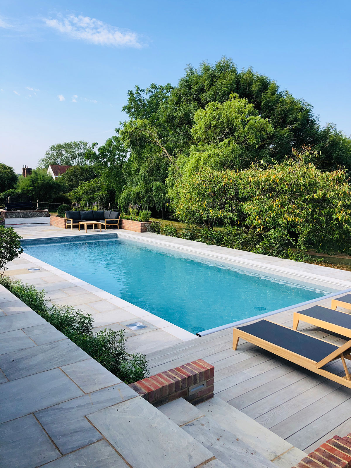 Outside Swimming Pool Construction, Hadlow, Kent