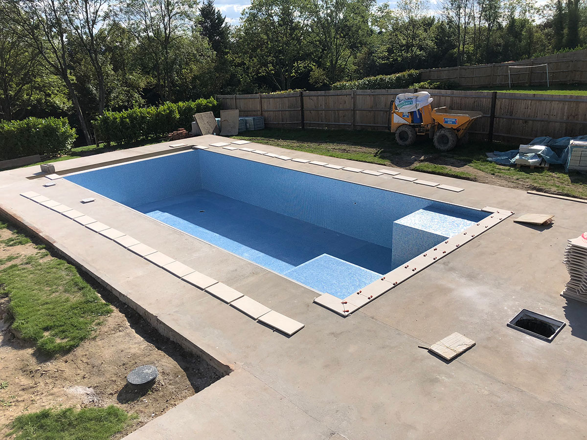 Outside Swimming Pool Construction, Wrotham, Kent